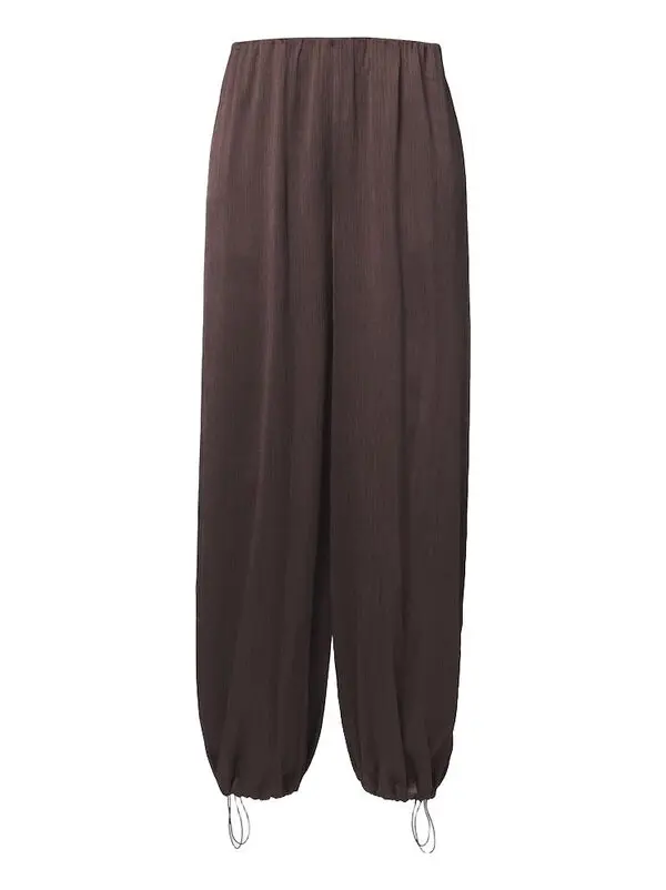Vince Crinkled Plissé Balloon Pants - Brown
