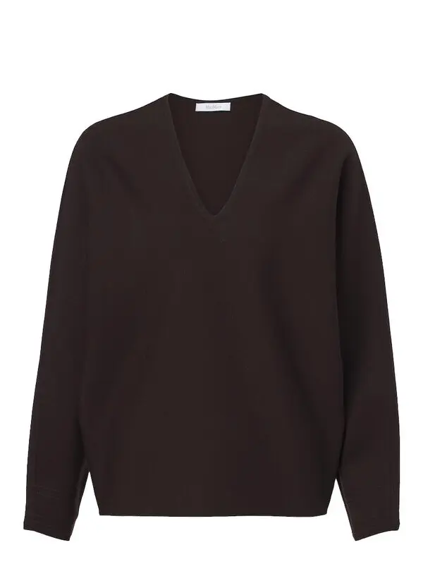 Max Mara Wool-blend Boat Neck Sweater - Brown