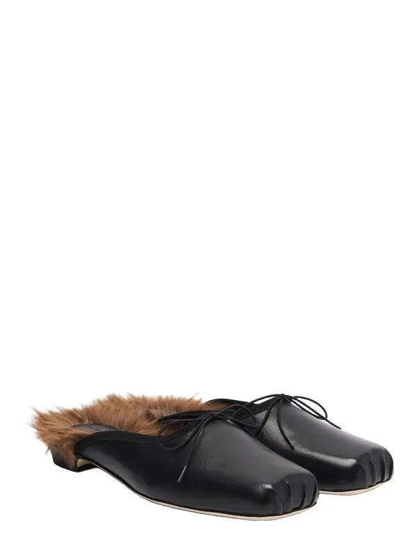 Simone Rocha Leather Mules - Black