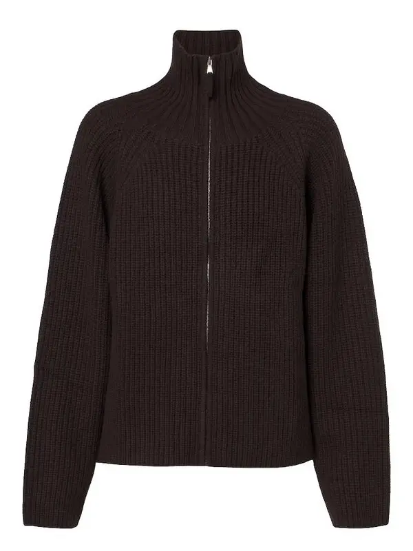 Jardin Des Orangers Wool And Cashmere Zip-up Cardigan - Brown