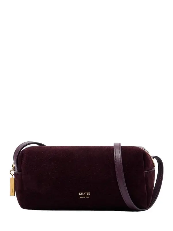 Khaite Mini Suede Crossbody Bag - Burgundy