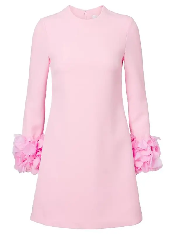 Safiyaa Floral-appliqué Crêpe Mini Dress - Pink
