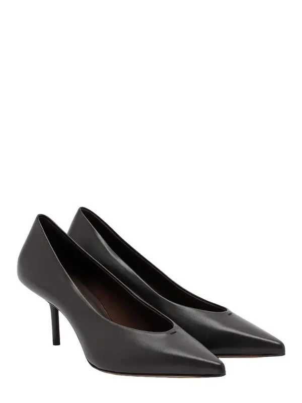 Max Mara Leather Pointed Toe Pumps - Brown