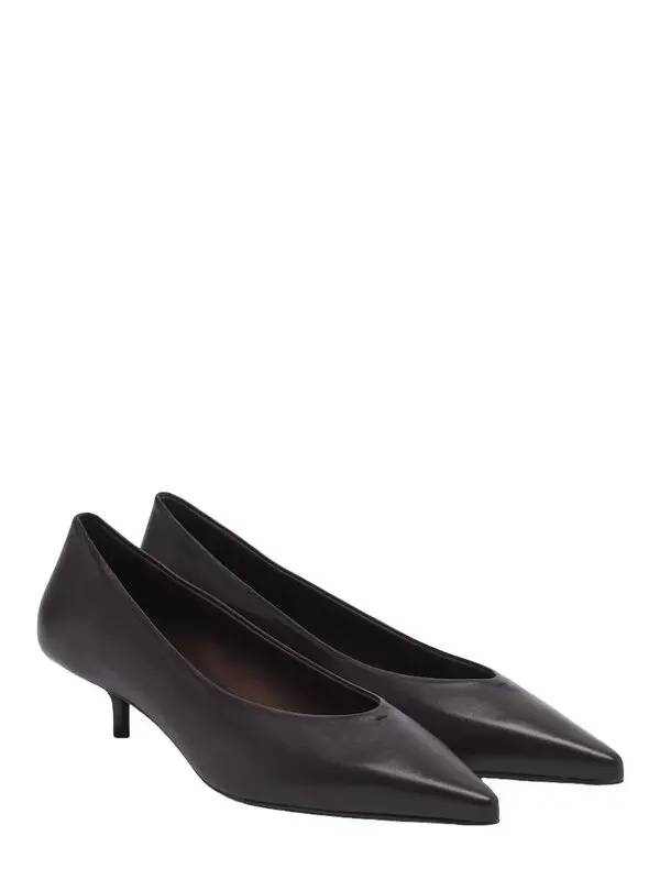 Max Mara Leather Pointed Toe Pumps - Purple