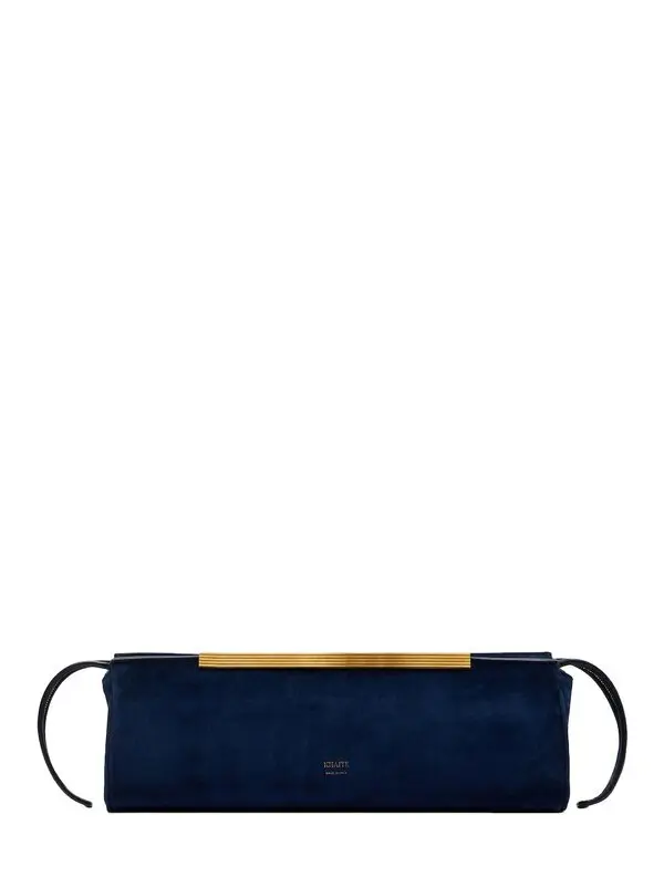 Khaite Donna Suede Clutch - Blue