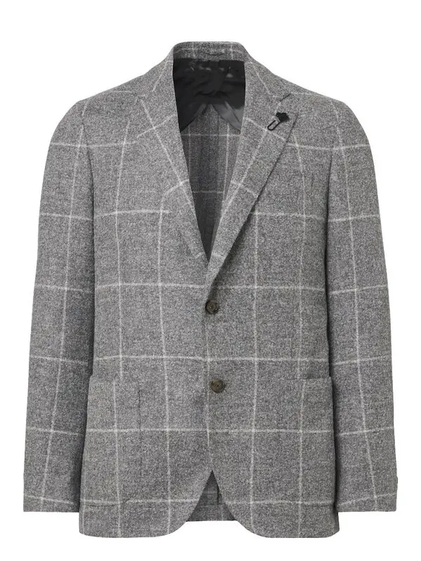 LARDINI Checked Blazer - Grey