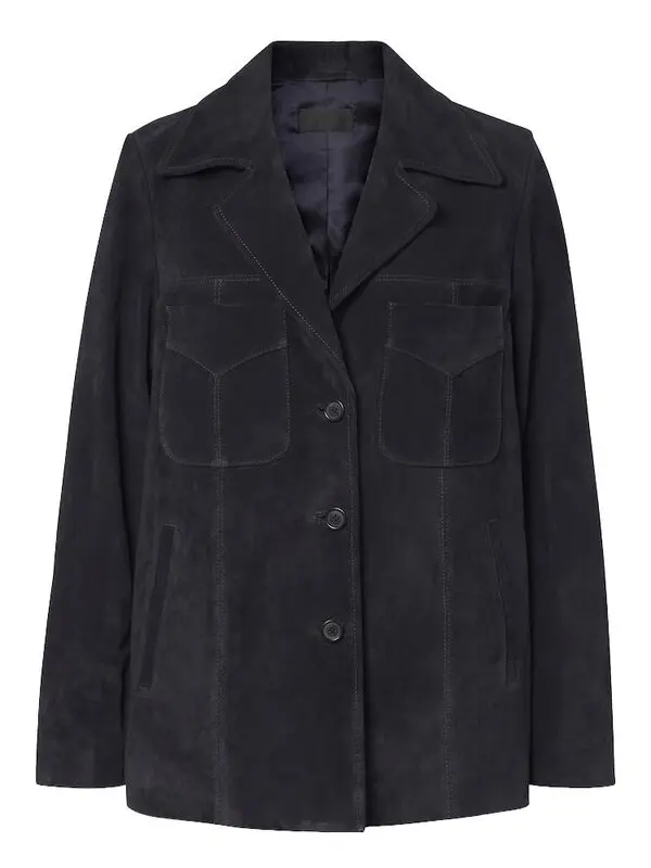 NILI LOTAN Dominic Suede Jacket - Black