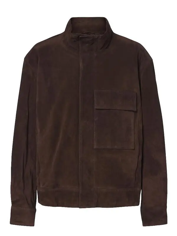 NILI LOTAN Cirque Suede Jacket - Brown