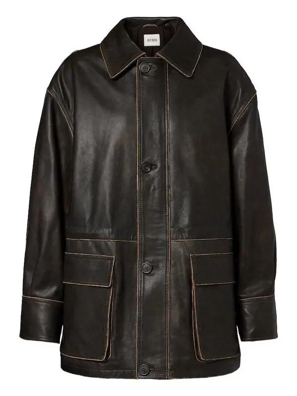 ARMA Maeve Leather Jacket In Vintage - Brown