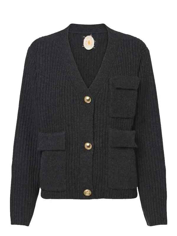 Jardin Des Orangers Ribbed-knit Wool And Cashmere Cardigan - Grey