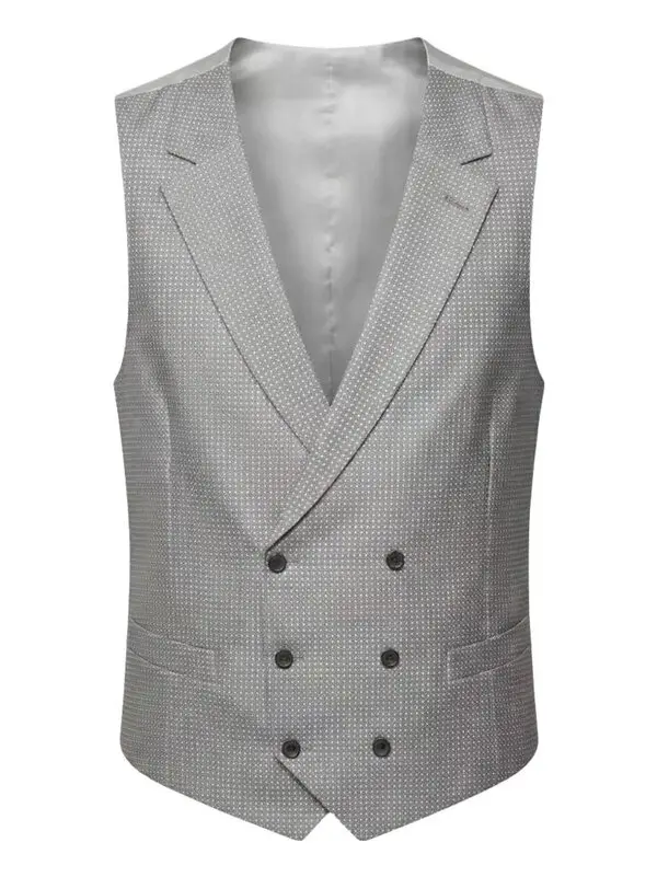 L.B.M. 1911 Double-breasted Polka Dot Waistcoat - Grey