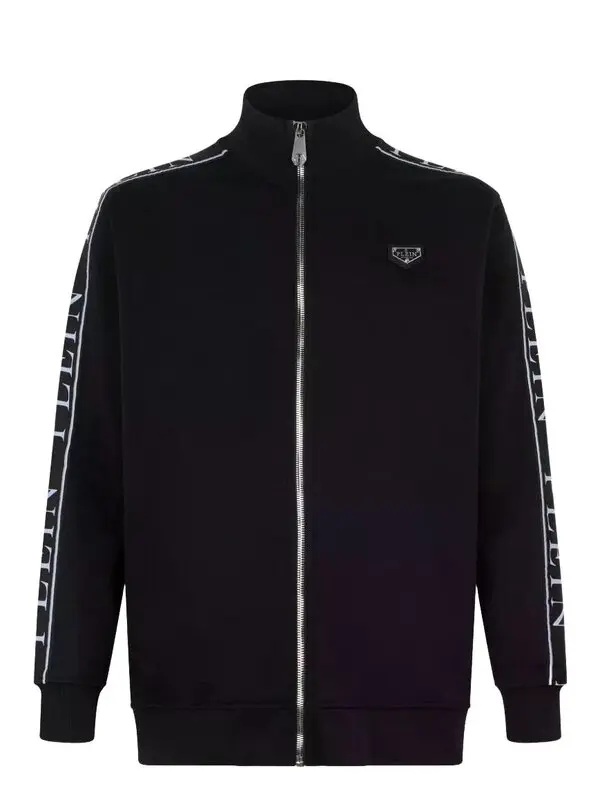Philipp Plein Cropped Denim Jacket All-over Roses - Black