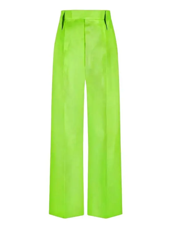 VIKY RADER STUDIO Marlene High-waisted Pleated Linen Trousers - Green