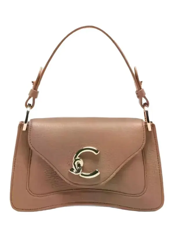 COCCINELLE C-me Logo Plaque Pebbled Leather Tote Bag - Neutrals