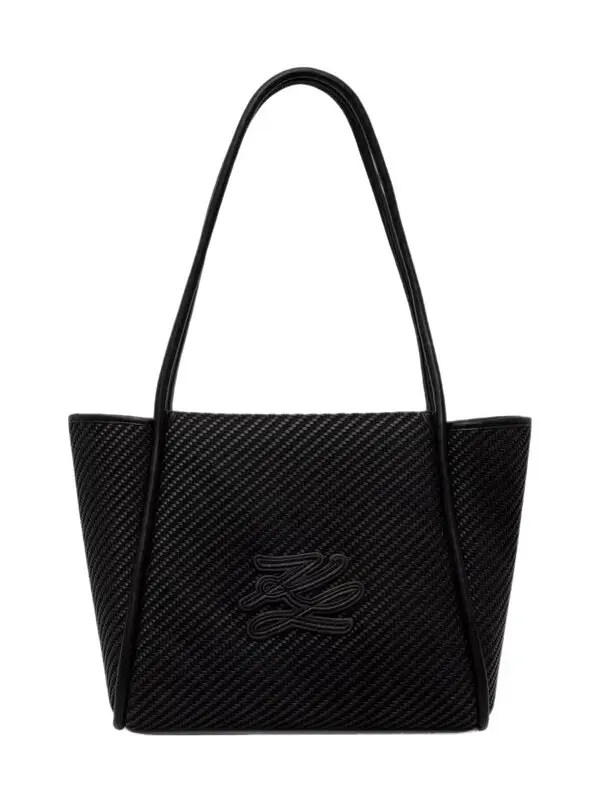 Karl Lagerfeld Woven Logo Patch Tote Bag - Black