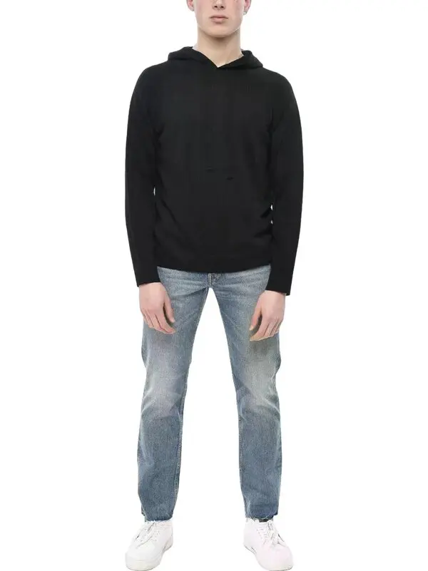 PAOLO PECORA Wool Hoodie - Black