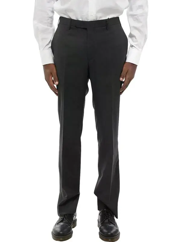 Corneliani Flat-front Wool Trousers - Grey