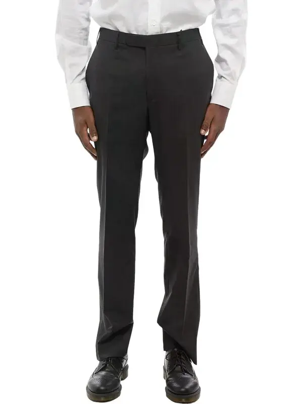 Corneliani Flat-front Wool Trousers - Grey