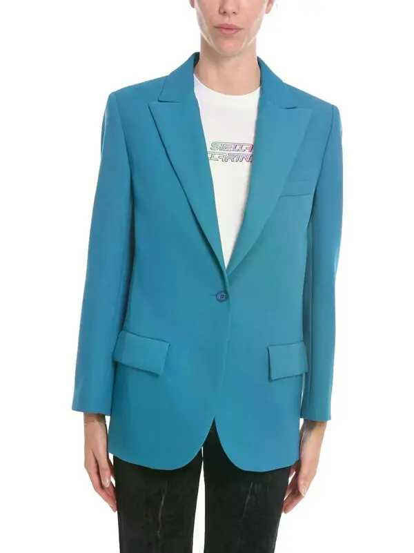 SUPER BLOND Peak-lapel Single-breasted Blazer - Blue