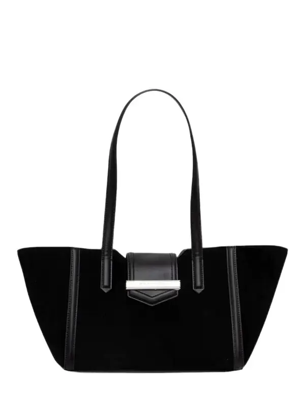 Karl Lagerfeld Paneled Logo Plaque Tote Bag - Black