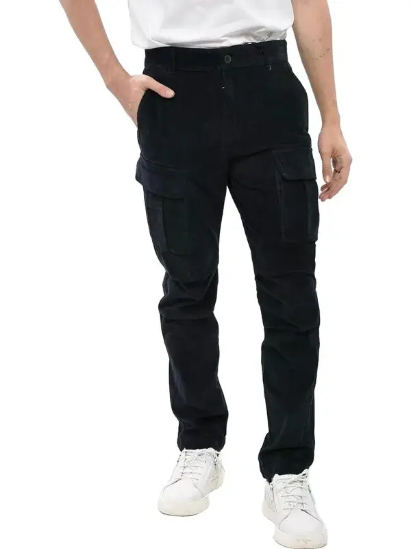 DIESEL® Ribbed Velour Cargo Pants - Blue