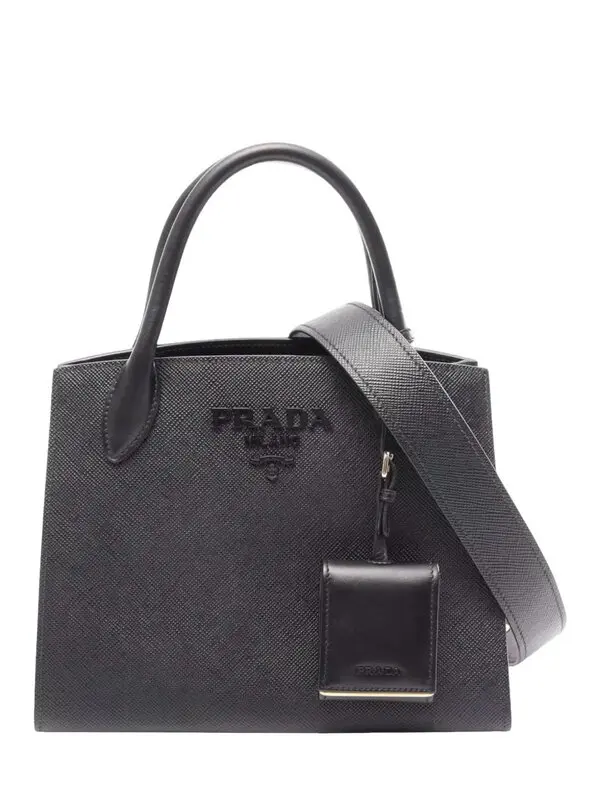 Prada Saffiano Cuir Monochrome Satchel - Black
