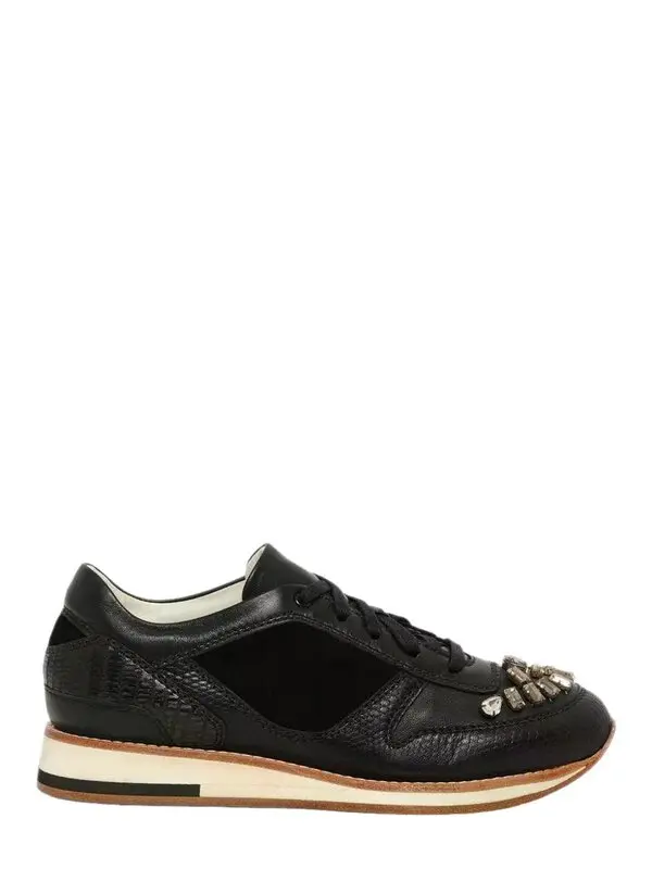 LANVIN Embellished Panelled Sneakers - Black