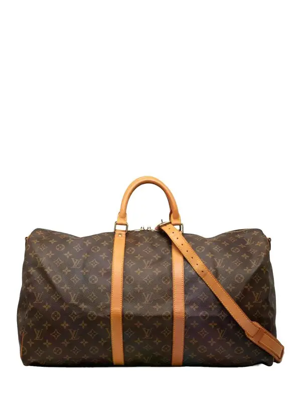 LOUIS VUITTON Keepall Bandouliere 55 Travel Bag - Brown
