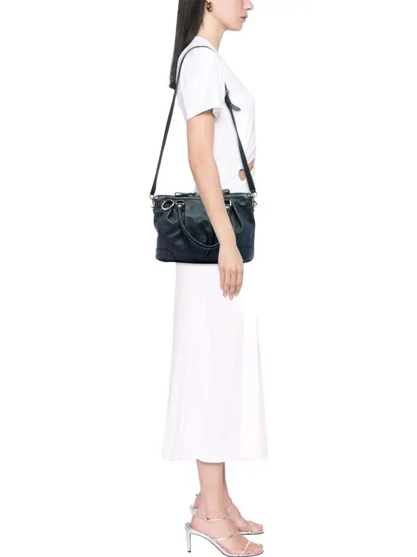 Gucci Embossed Leather Satchel - Blue