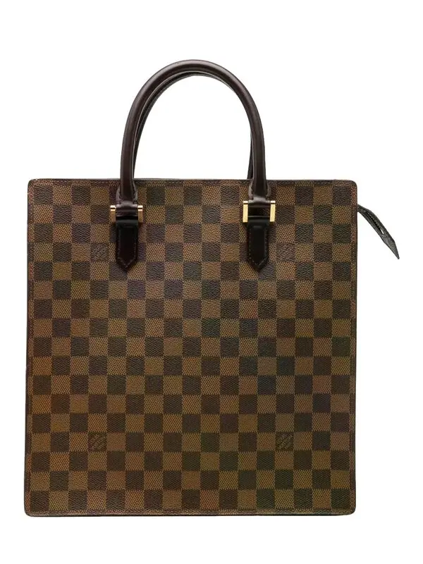 LOUIS VUITTON Damier Ebene Venice Sac Plat Tote Bag - Brown