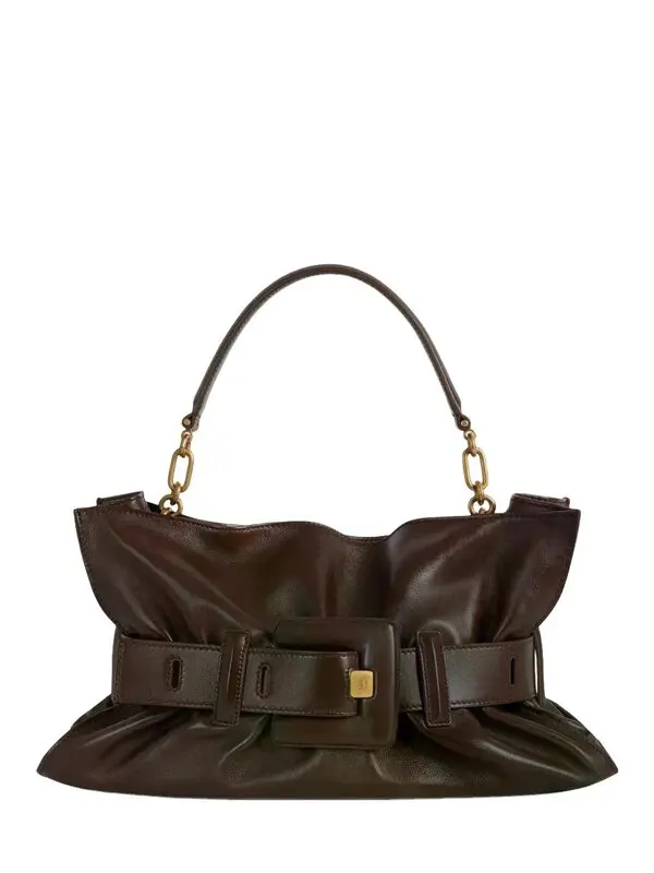 Balmain Medium Anthem Bag In Smooth Leather - Brown