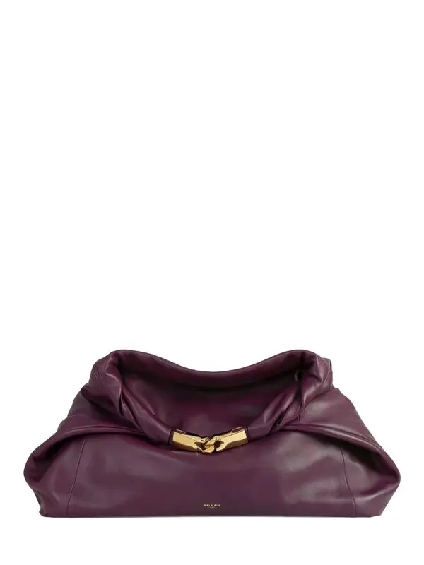 Balmain Dinner At 8 Medium Bag In Smooth Leather - Purple