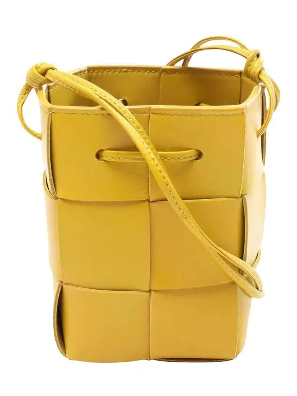 Bottega Veneta Mini Nappa Maxi Intrecciato Cassette Bucket Bag - Yellow