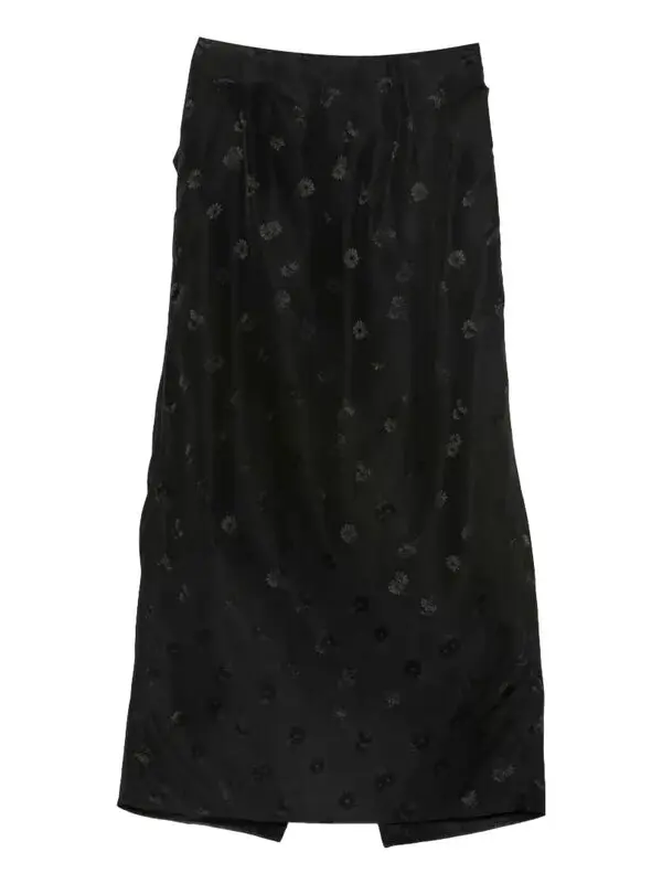 Cecilie Bahnsen Umina Floral-jacquard Midi Skirt - Black