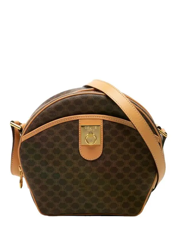 Celine Macadam Coated Canvas Crossbody Bag - Brown