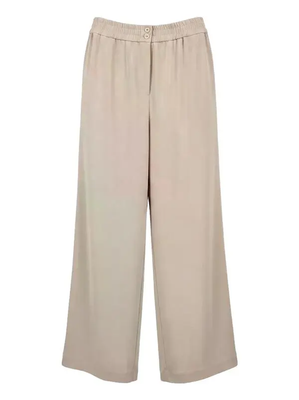 Black Label Wide-leg Trousers With Elasticated Waistband - Neutrals