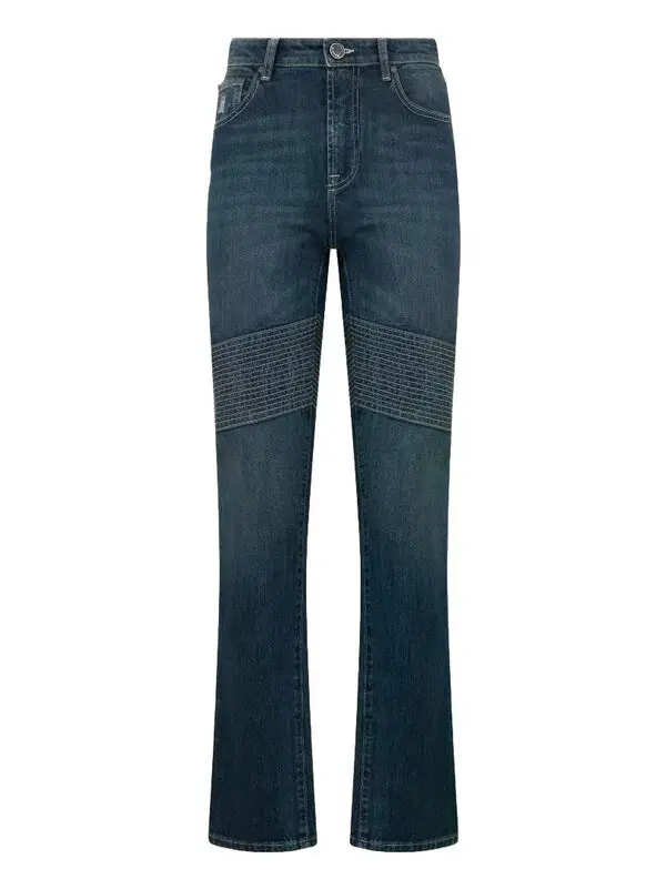 MOORER Biker-style Five-pocket Jeans - Blue