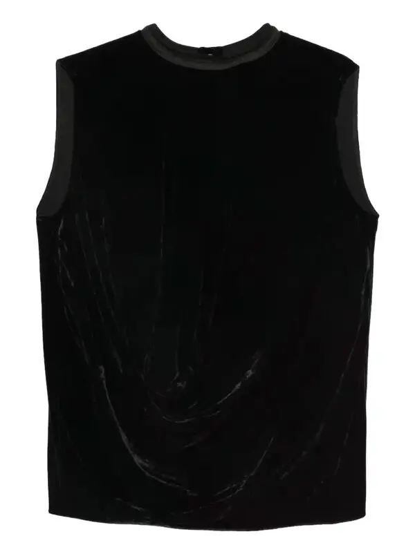 Rick Owens Draped Velvet Sleeveless Top - Black