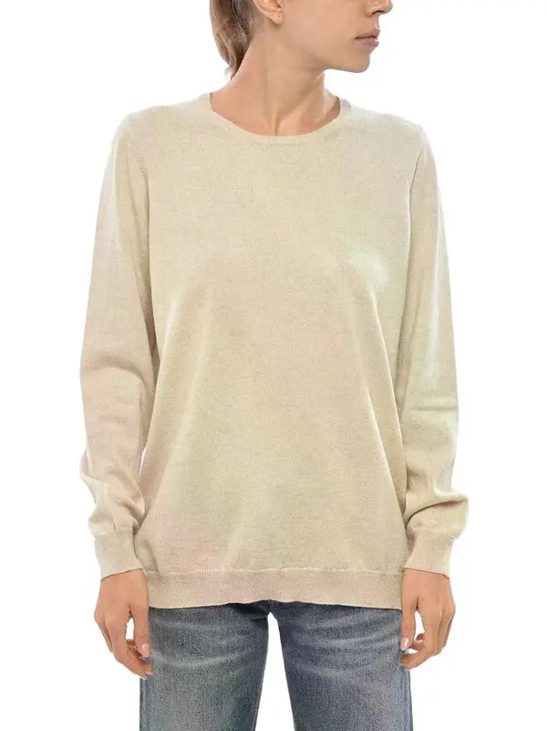 Malo Crew Neck Long Sleeve Sweater - Neutrals