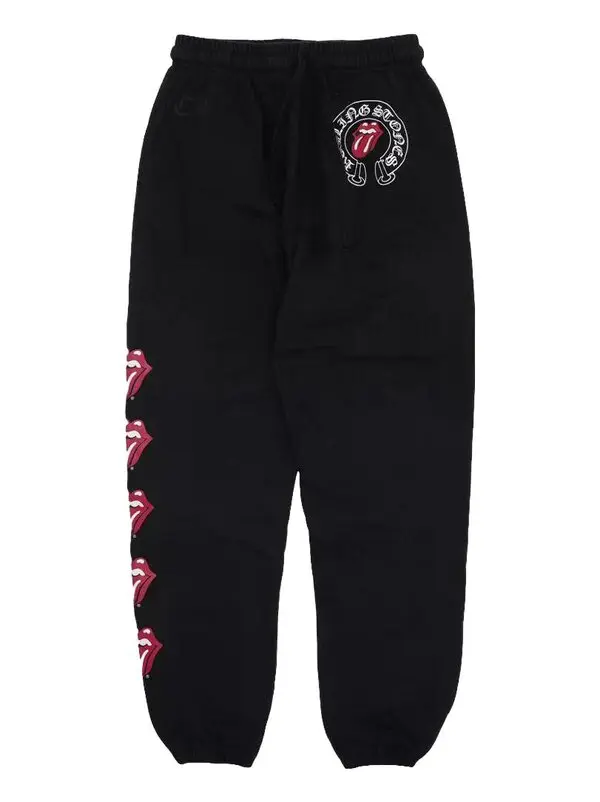 Chrome Hearts Rolling Stones Embroidered Track Pants - Black