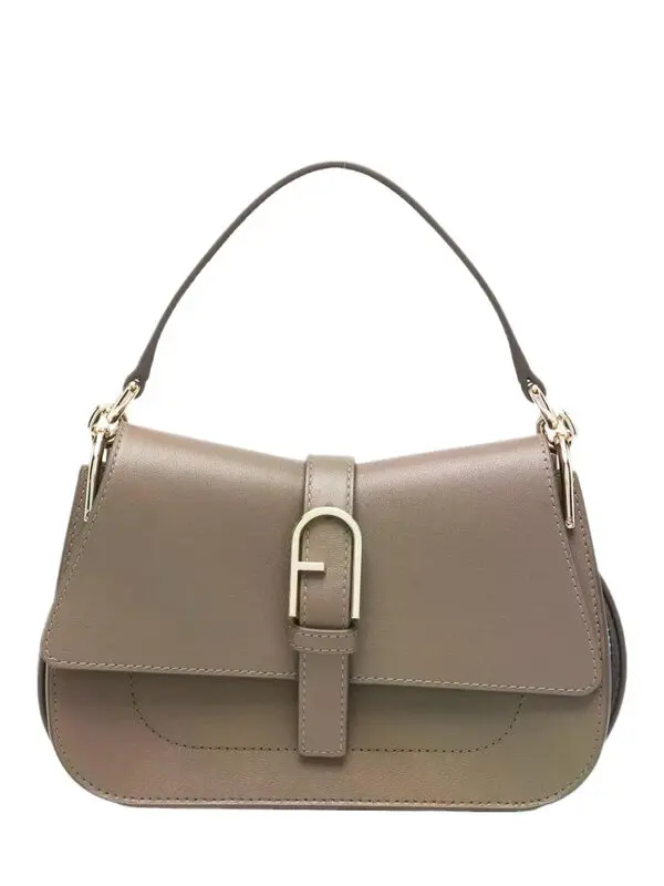 Furla Arch-logo Leather Shoulder Bag - Brown