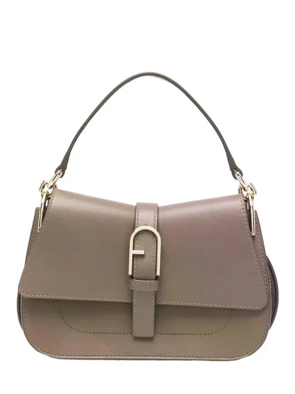 Furla Arch-logo Leather Shoulder Bag - Brown