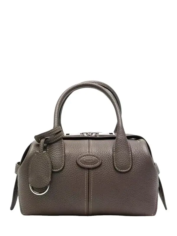 TOD'S Logo-patch Pebbled Tote Bag - Grey