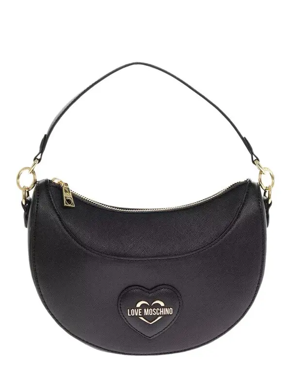 Moschino Heart Patch Shoulder Bag - Black