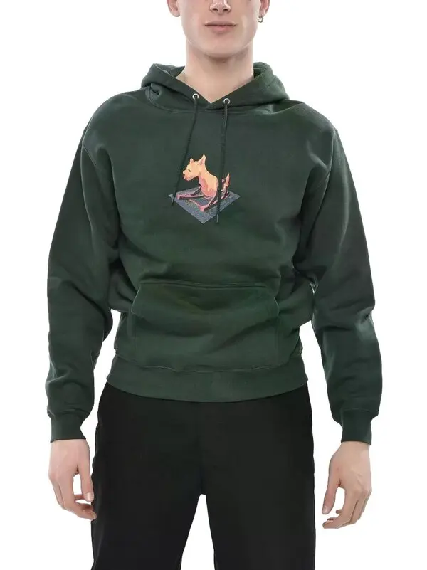 POLAR SKATE CO Graphic Print Cotton Hoodie - Green