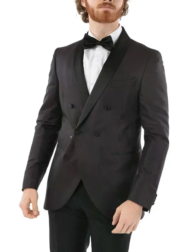 Corneliani Double-breasted Shawl-collar Blazer - Black