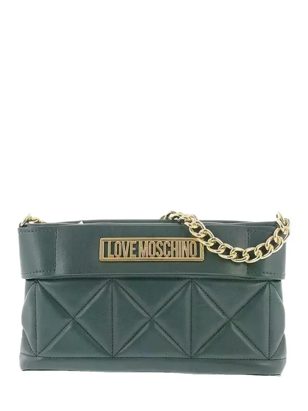Moschino Quilted Crossbody Bag With Gold-tone Hardware - Green