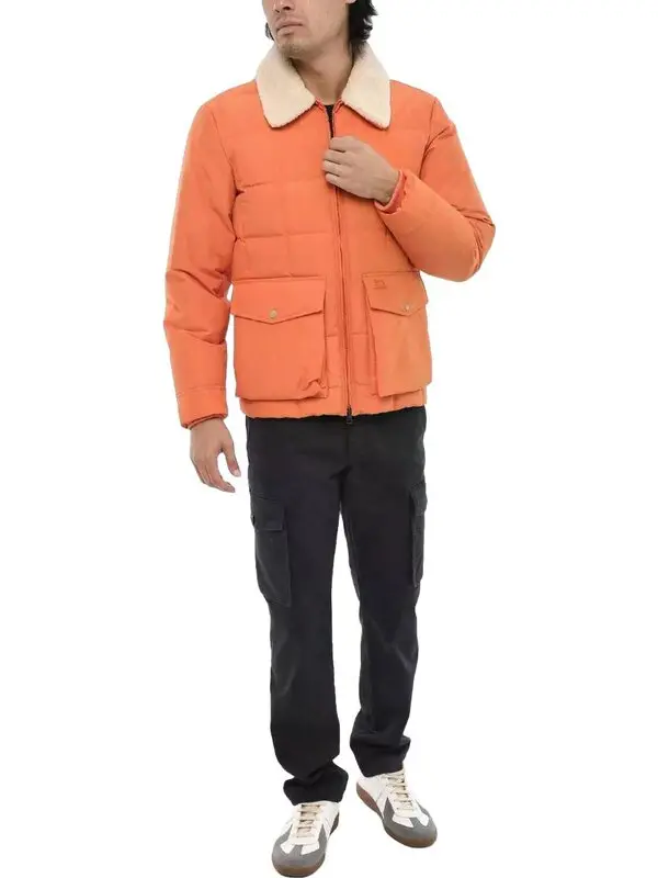 Woolrich Blizzard Quilted Jacket With Faux-fur Collar - Orange