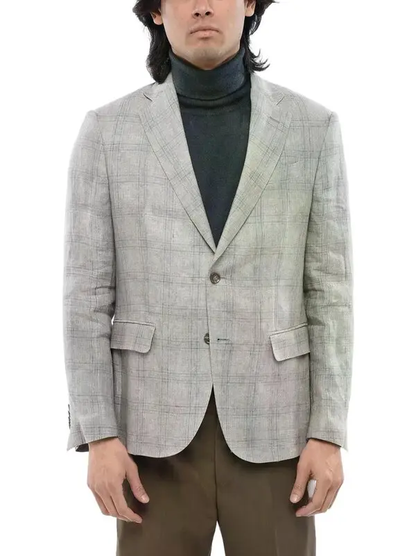 Corneliani Check-pattern Single-breasted Blazer - Grey