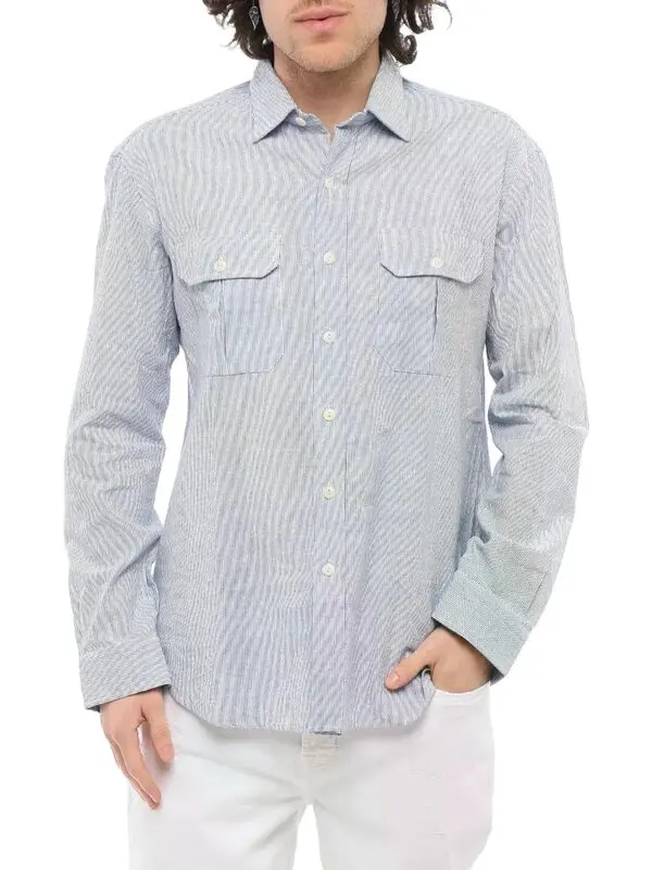 SALVATORE PICCOLO Alberto Striped Shirt - Blue